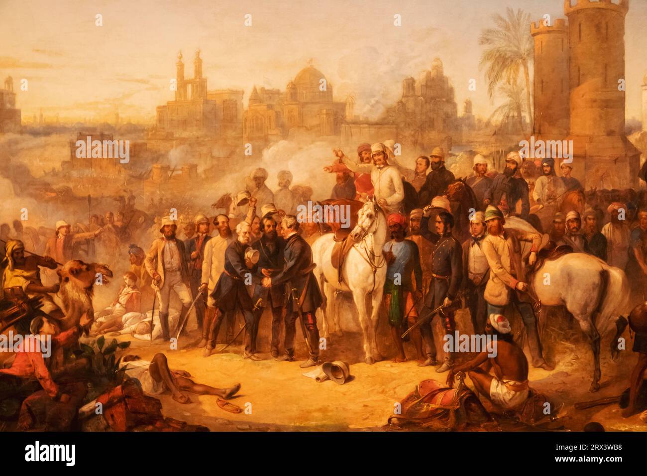 England, London, Painting titled "The Relief of Lucknow", 1857 by ...