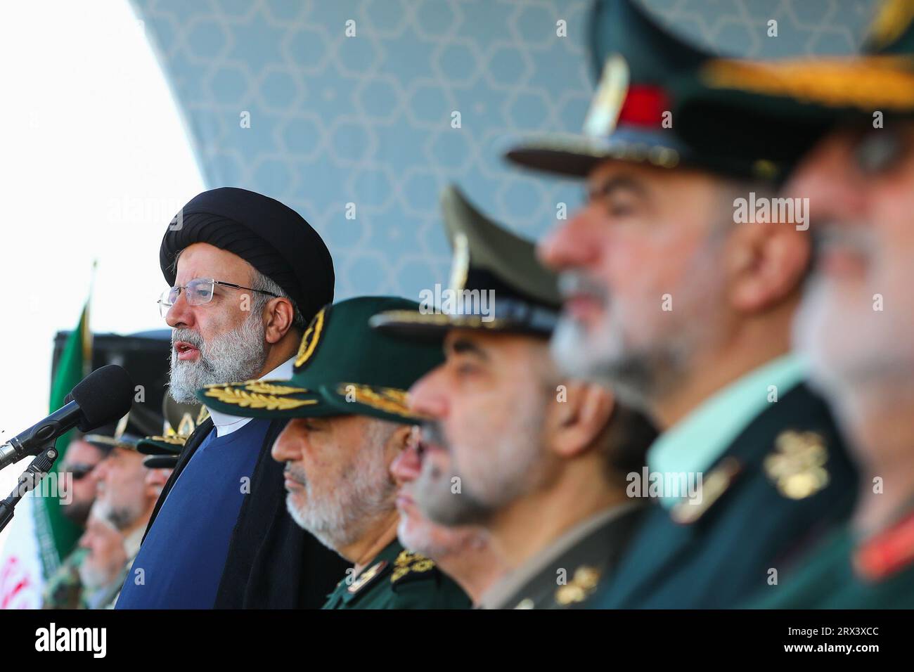 Tehran, Iran. 22nd Sep, 2023. Iranian President EBRAHIM RAISI (L ...