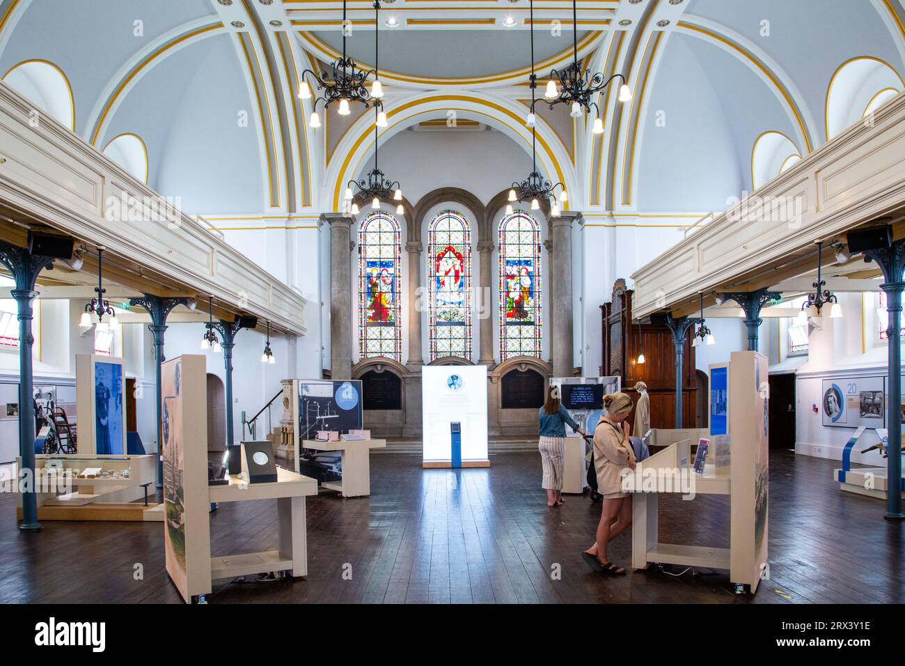 the interior of the chapel and visitors center in the grounds of the ...
