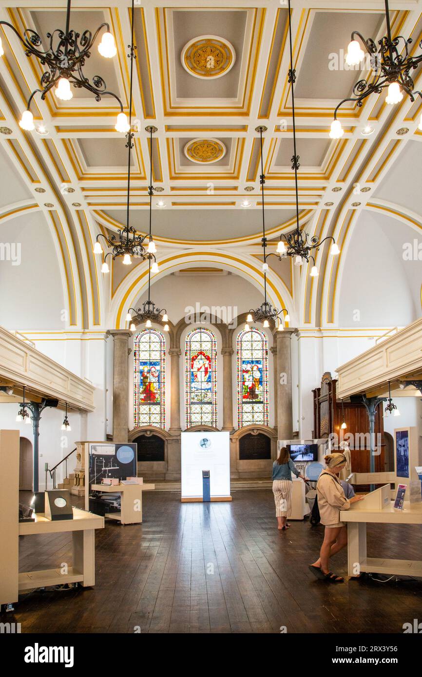 the interior of the chapel and visitors center in the grounds of the ...