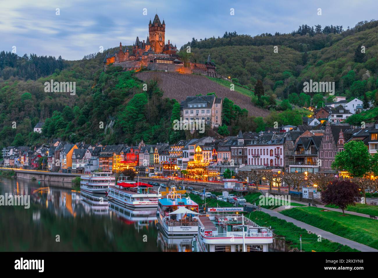 Cochem Castle, Eifel, Rhineland-Palatinate, Mosel River, Germany Stock ...