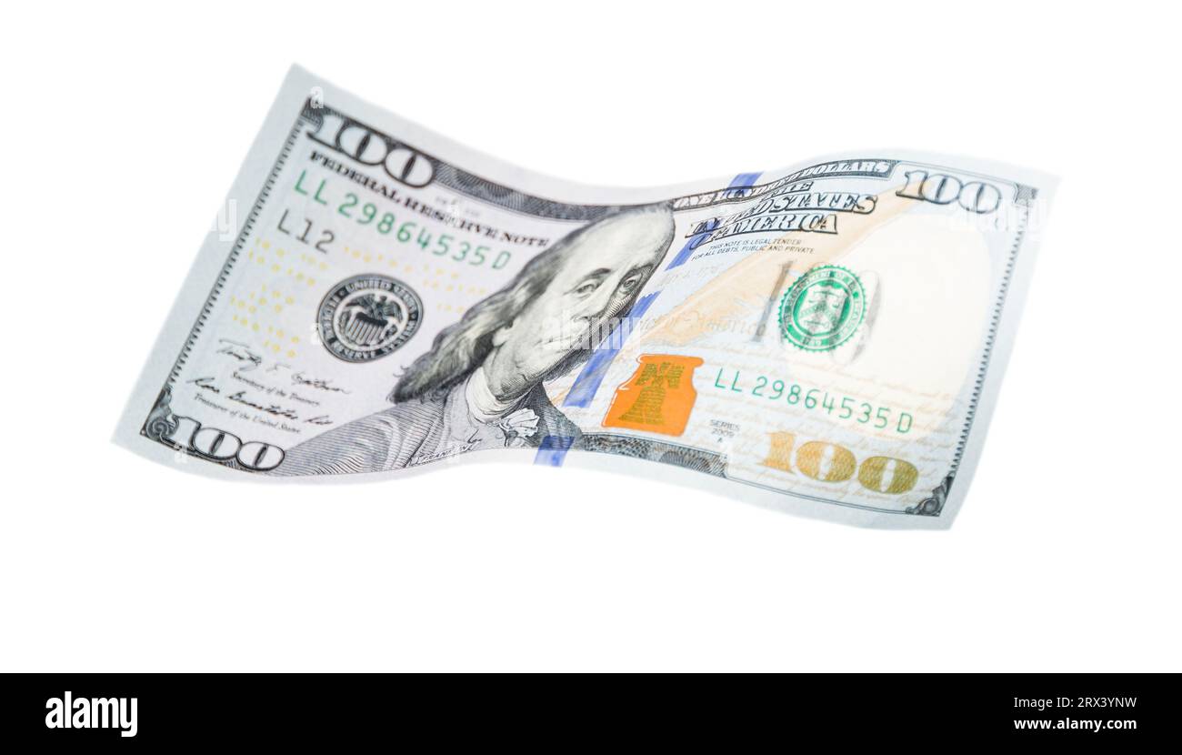 One hundred dollar bill floating hi-res stock photography and images ...
