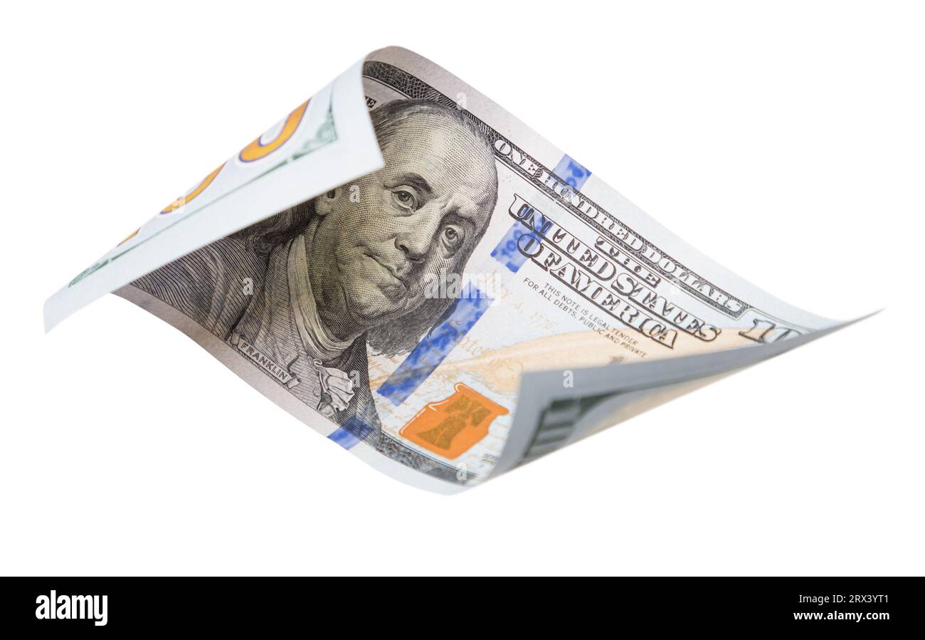 One Hundred Dollar Bill Falling or Floating on Empty Background Stock ... One Hundred Dollar Bill Falling or Floating on Empty Background Stock ...