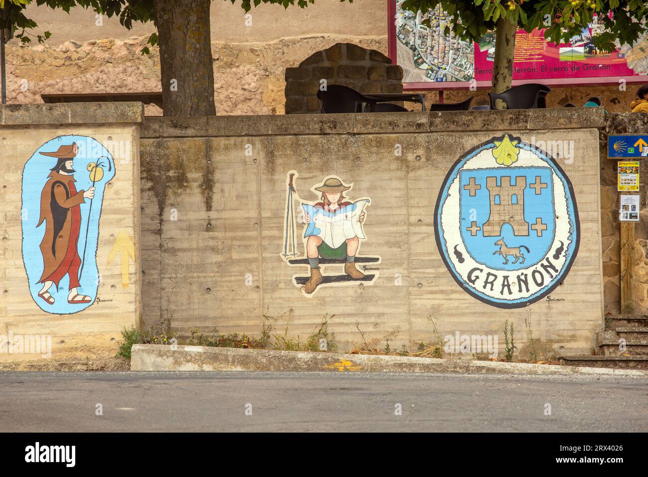 The Spanish town of Granon on the Camino de Santiago pilgrimage route ...