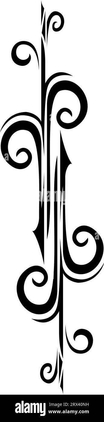 Long tattoo black, tattoo illustration, vector on a white background ...
