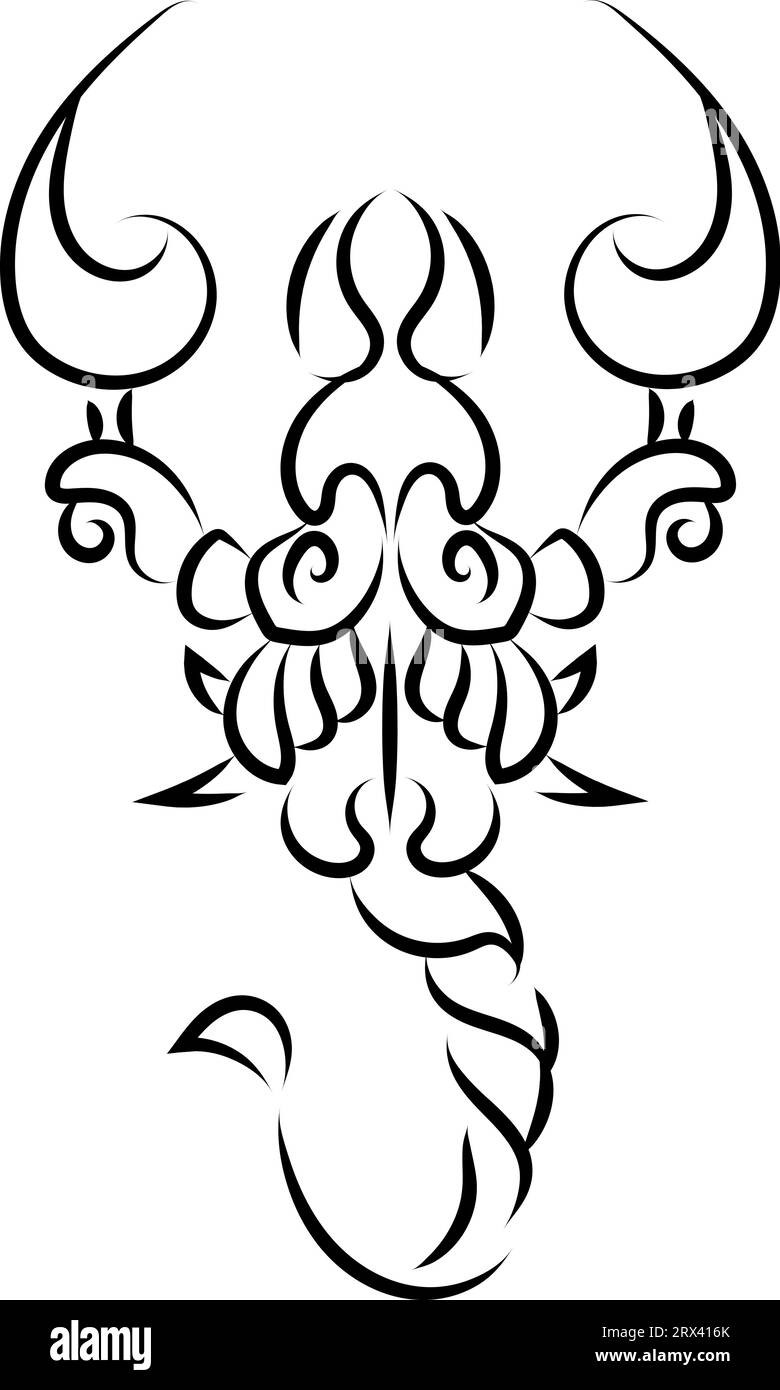 Abstract scorpion tattoo , illustration, vector on a white background ...