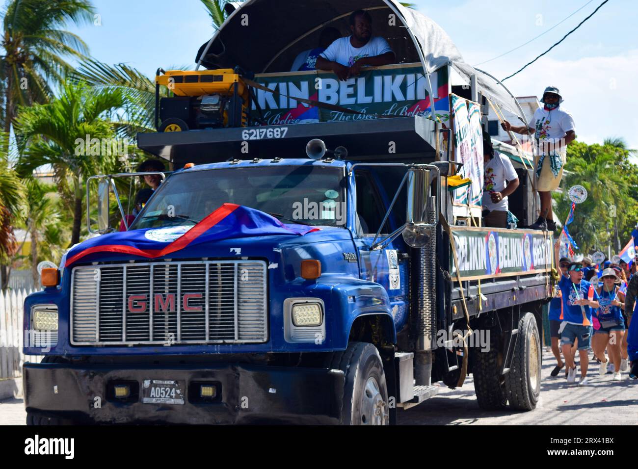 The 2023 San Pedro Town Carnival Parade. The Belikin float, Belize's ...