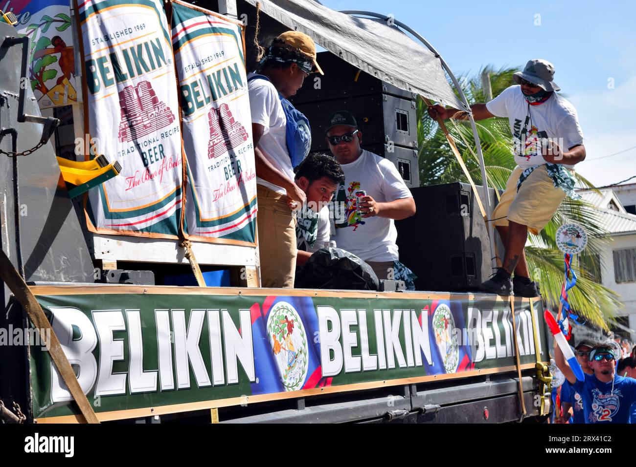 The 2023 San Pedro Town Carnival Parade. The Belikin float, Belize's ...