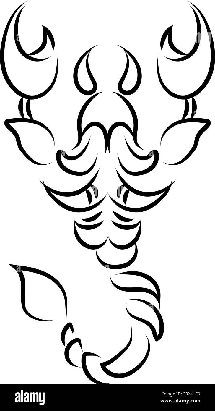 Tribal scorpion tattoo , illustration, vector on a white background ...