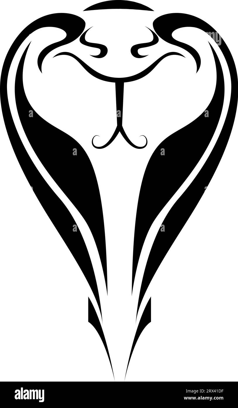 Cobra snake tattoo , illustration, vector on a white background Stock ...