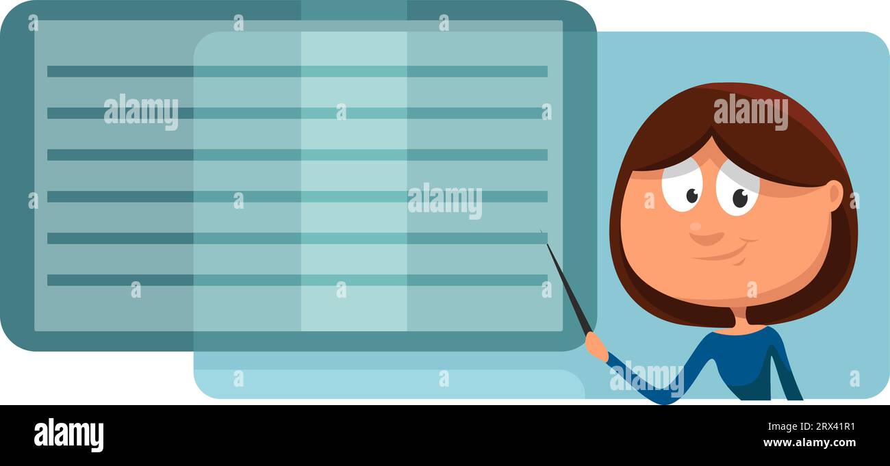 Woman giving lecture, illustration, vector on a white background Stock ...