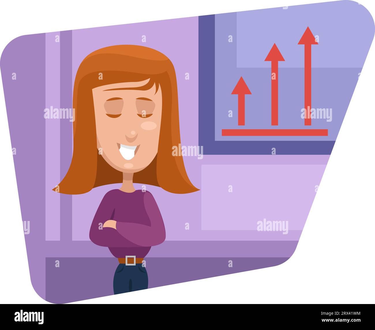 Successful girl, illustration, vector on a white background Stock ...