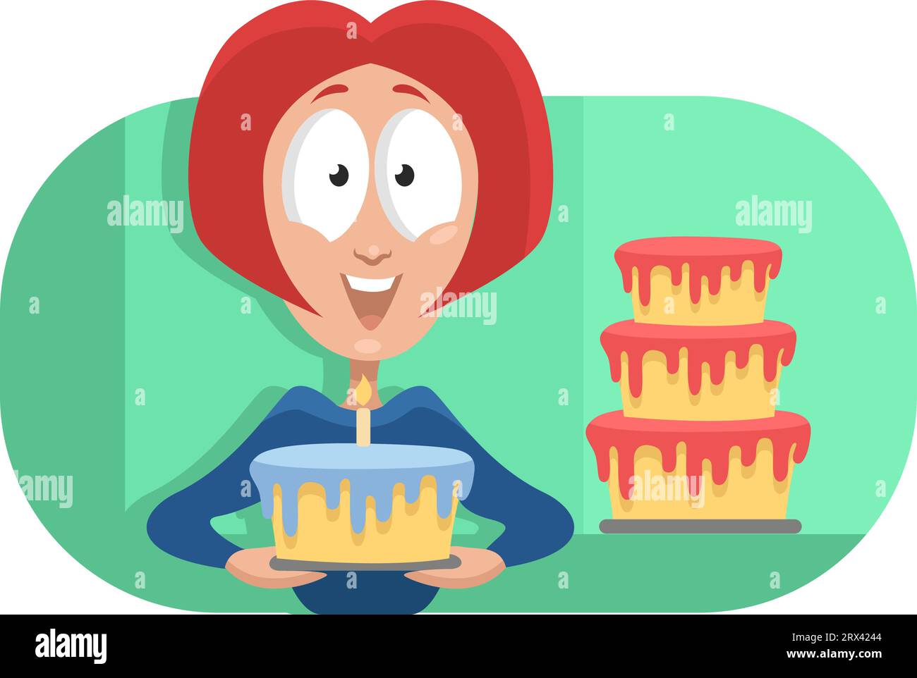 Young cheerful woman white Stock Vector Images - Alamy