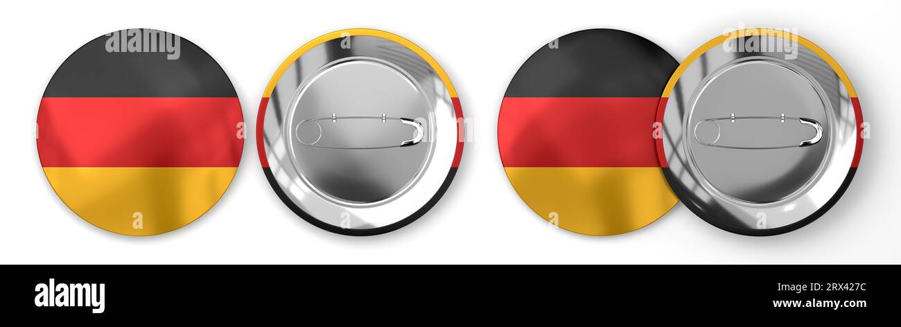 Germany - round badges with country flag on white background - 3D ...