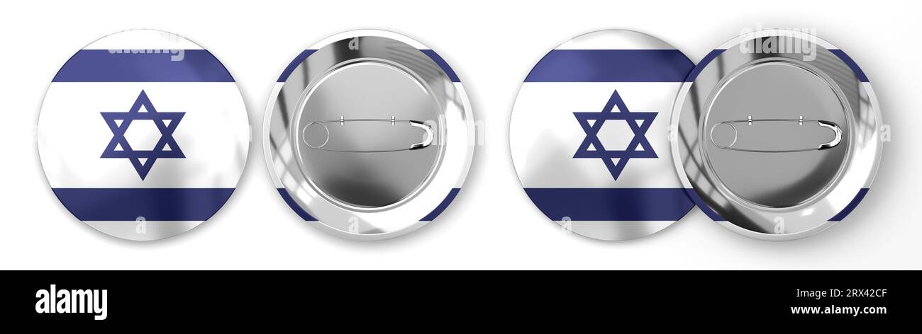Israel - round badges with country flag on white background - 3D ...