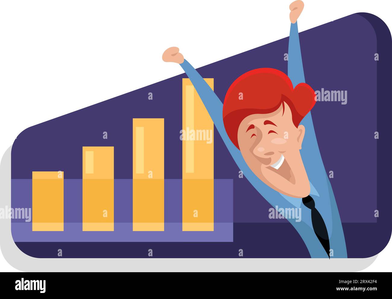 Successful man, illustration, vector on a white background Stock Vector ...