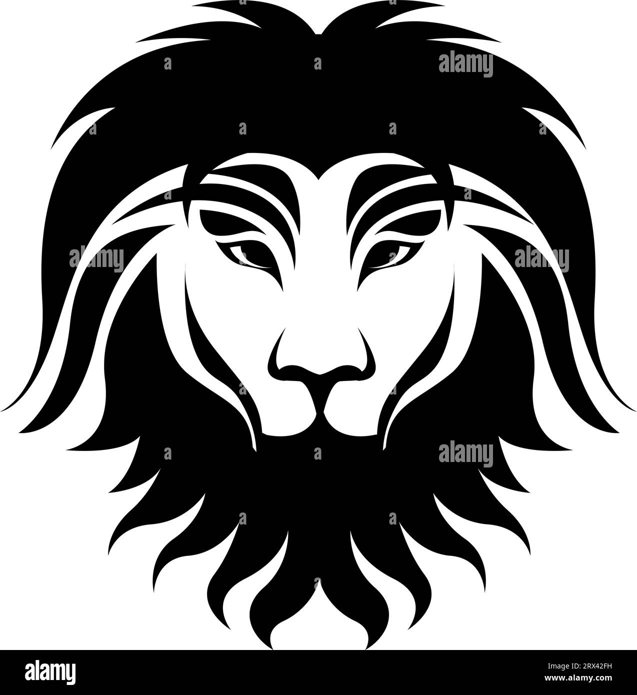 Lion head tattoo, tattoo illustration, vector on a white background ...