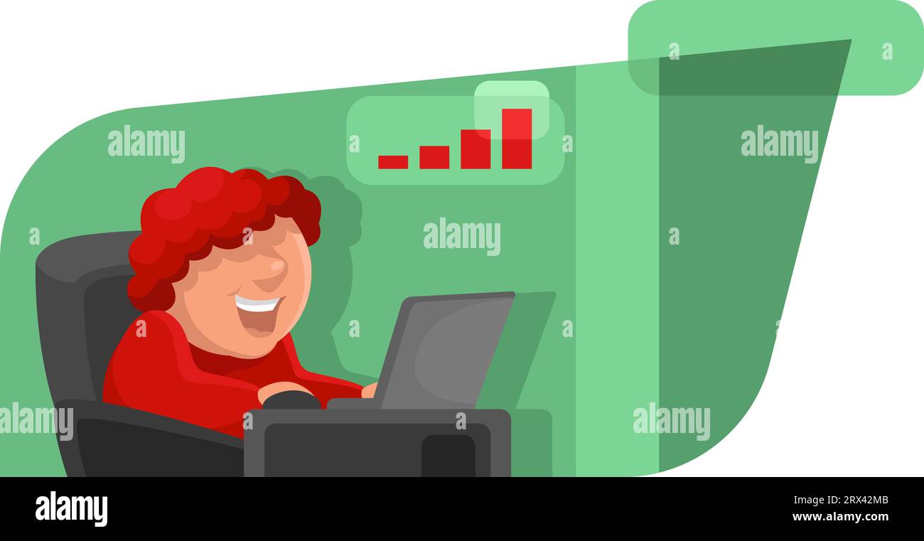 Green workspace office, illustration, vector on a white background ...