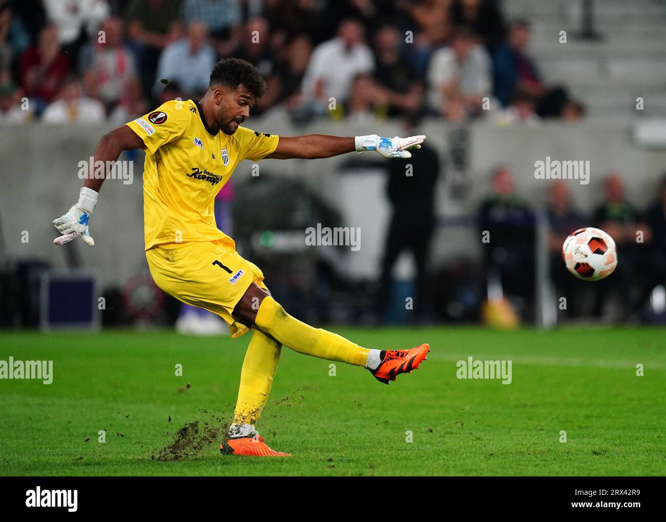 LASK goalkeeper Tobias Lawal during the UEFA Europa League Group E ...