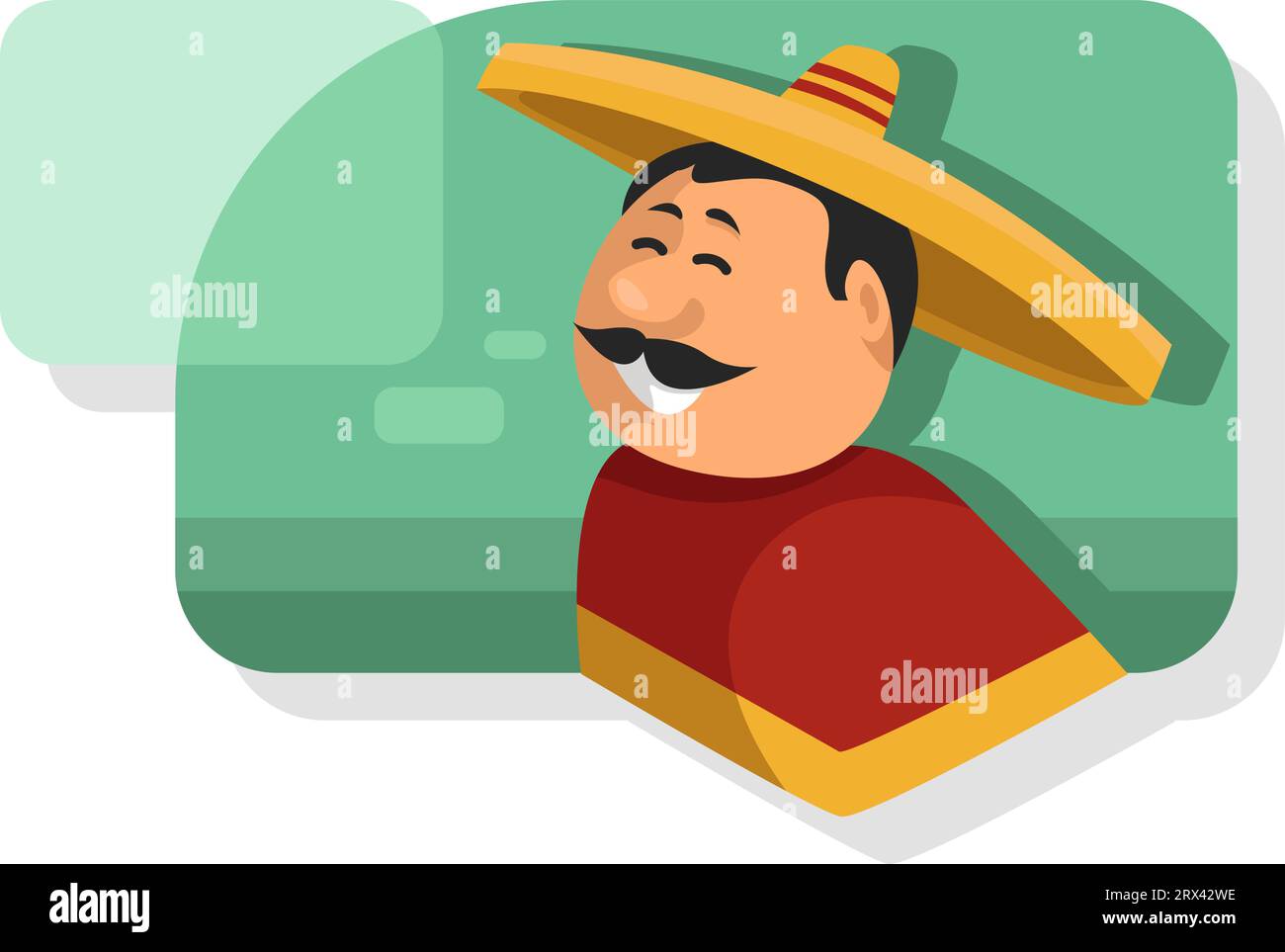 Mexican man, illustration, vector on a white background Stock Vector ...