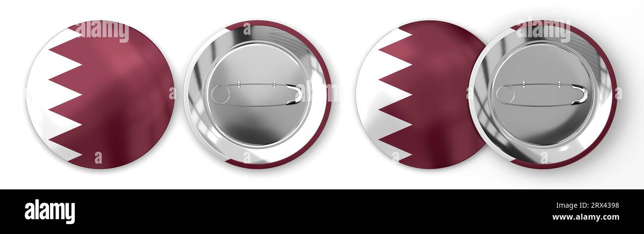Bahrain - round badges with country flag on white background - 3D ...