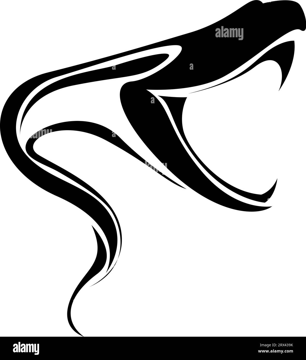 Biting snake tattoo, tattoo illustration, vector on a white background ...