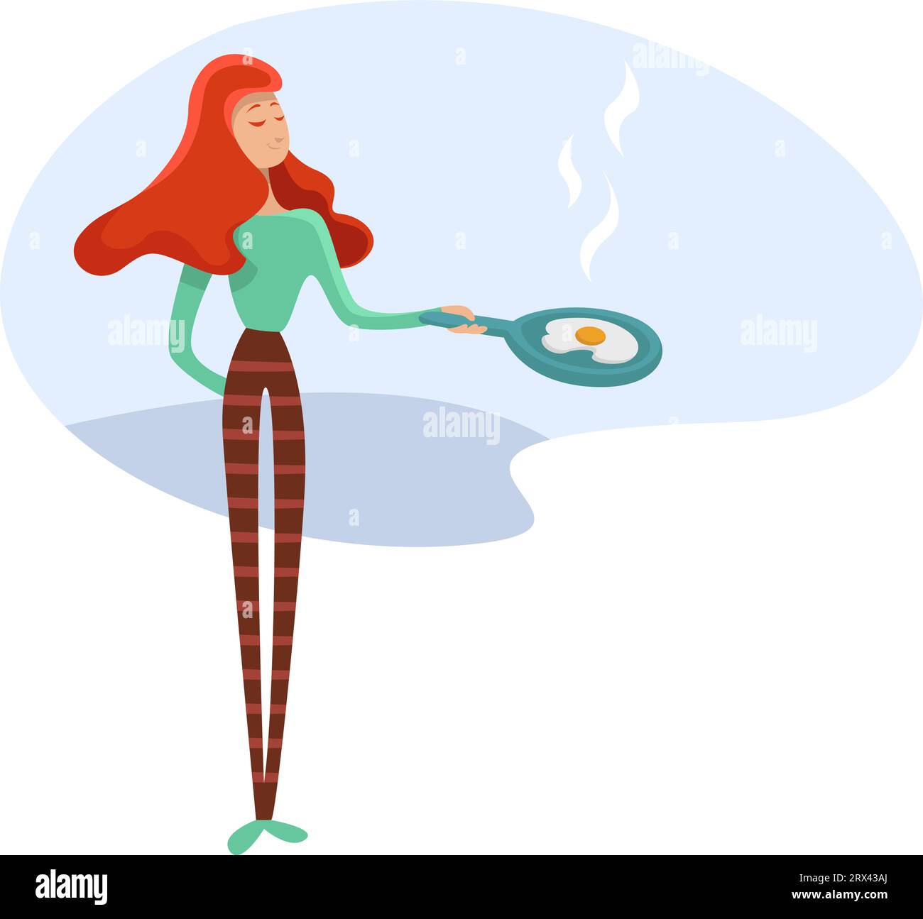 Woman and fried breakfast Stock Vector Images - Alamy