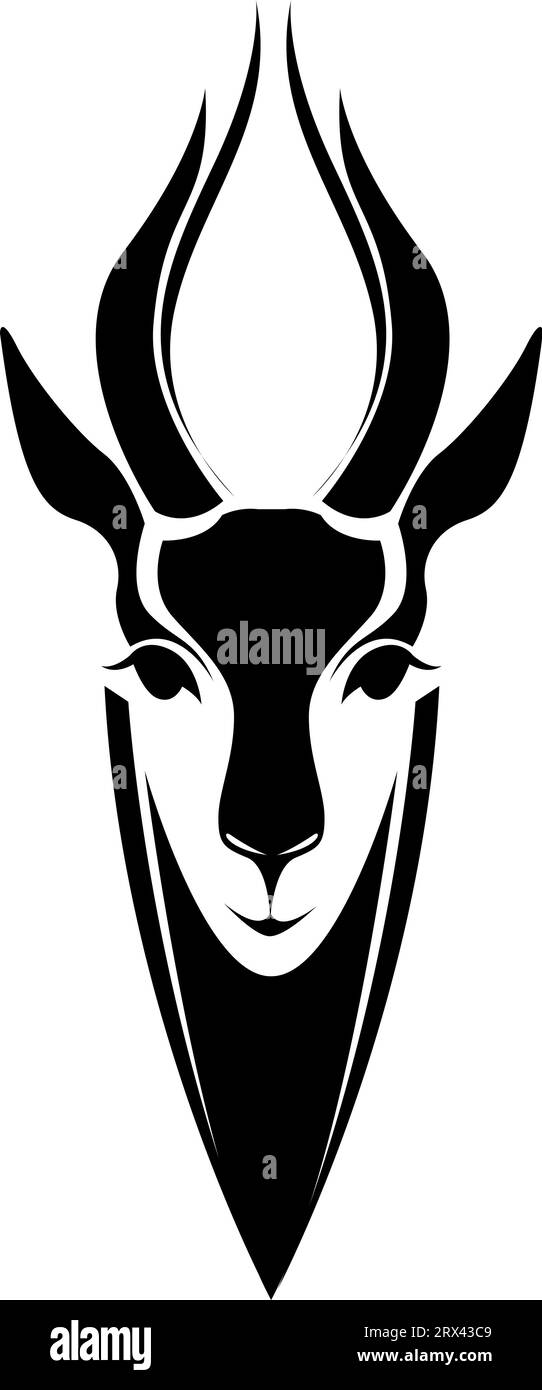 Antelope antlers tattoo, tattoo illustration, vector on a white ...