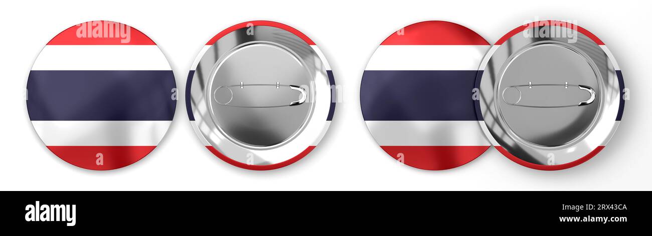 Thailand - round badges with country flag on white background - 3D ...