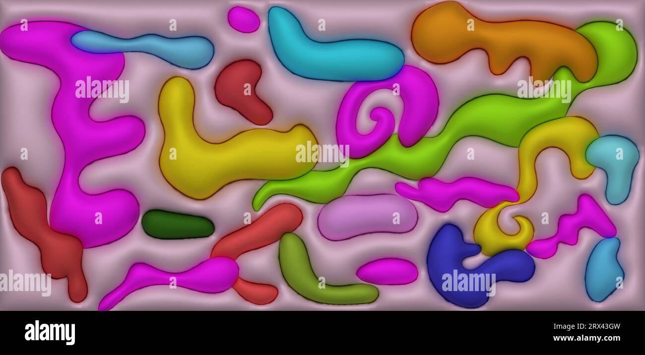 Background with various inflated figures, 3D rendering illustration Stock Photo - Alamy