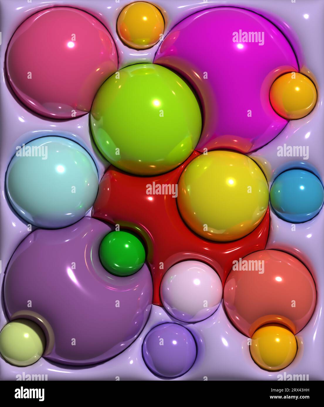Abstract background with circles, inflated shapes. 3d rendering illustration Stock Photo - Alamy