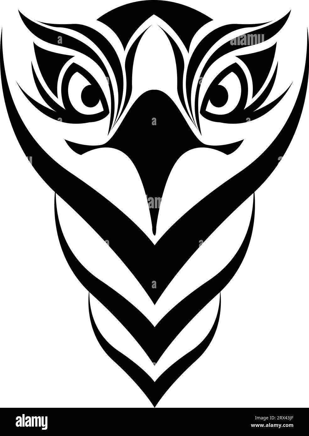 Osprey head tattoo, tattoo illustration, vector on a white background ...