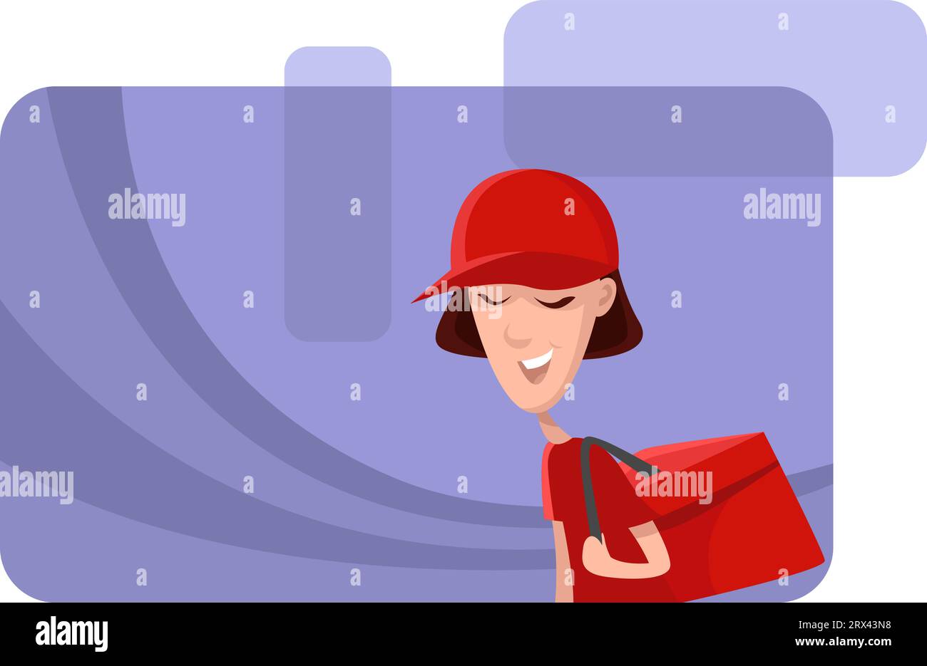 Delivery girl, illustration, vector on a white background Stock Vector ...