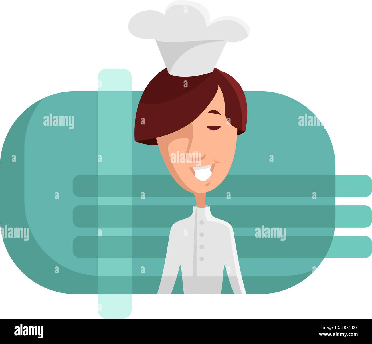 Chef with red hair, illustration, vector on a white background Stock ...