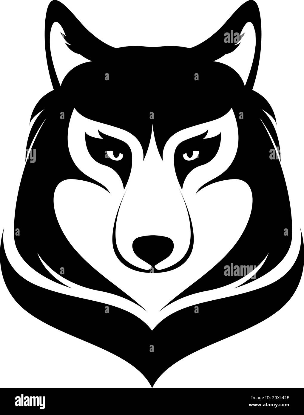 Wolf head tattoo, tattoo illustration, vector on a white background ...