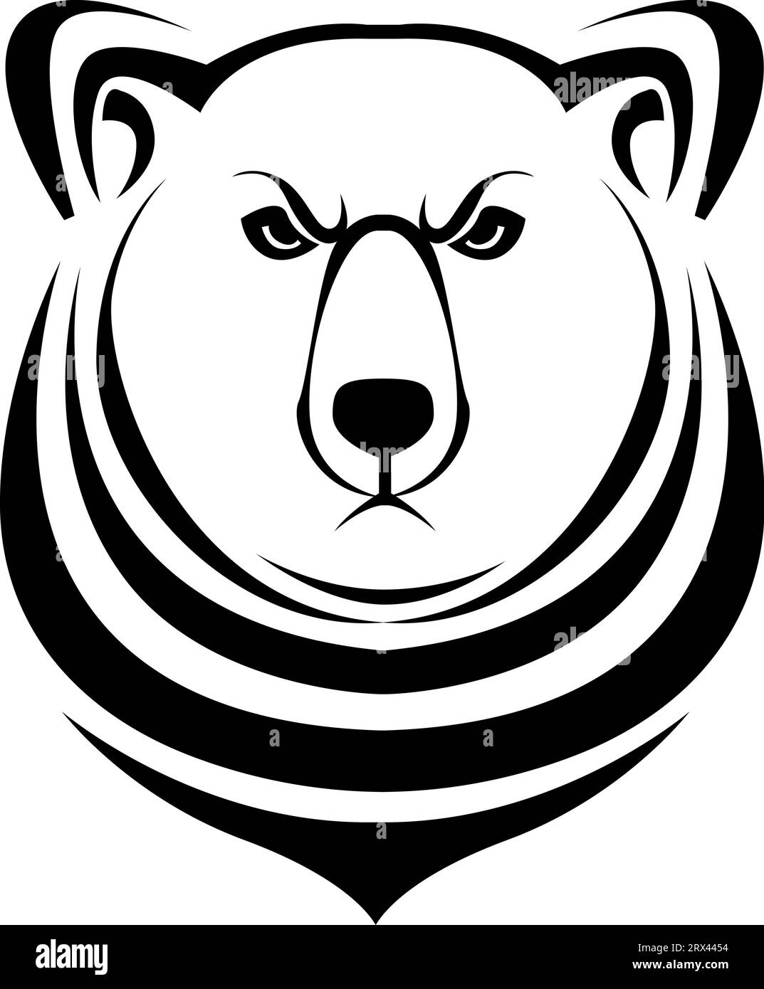 White bear tattoo, tattoo illustration, vector on a white background ...