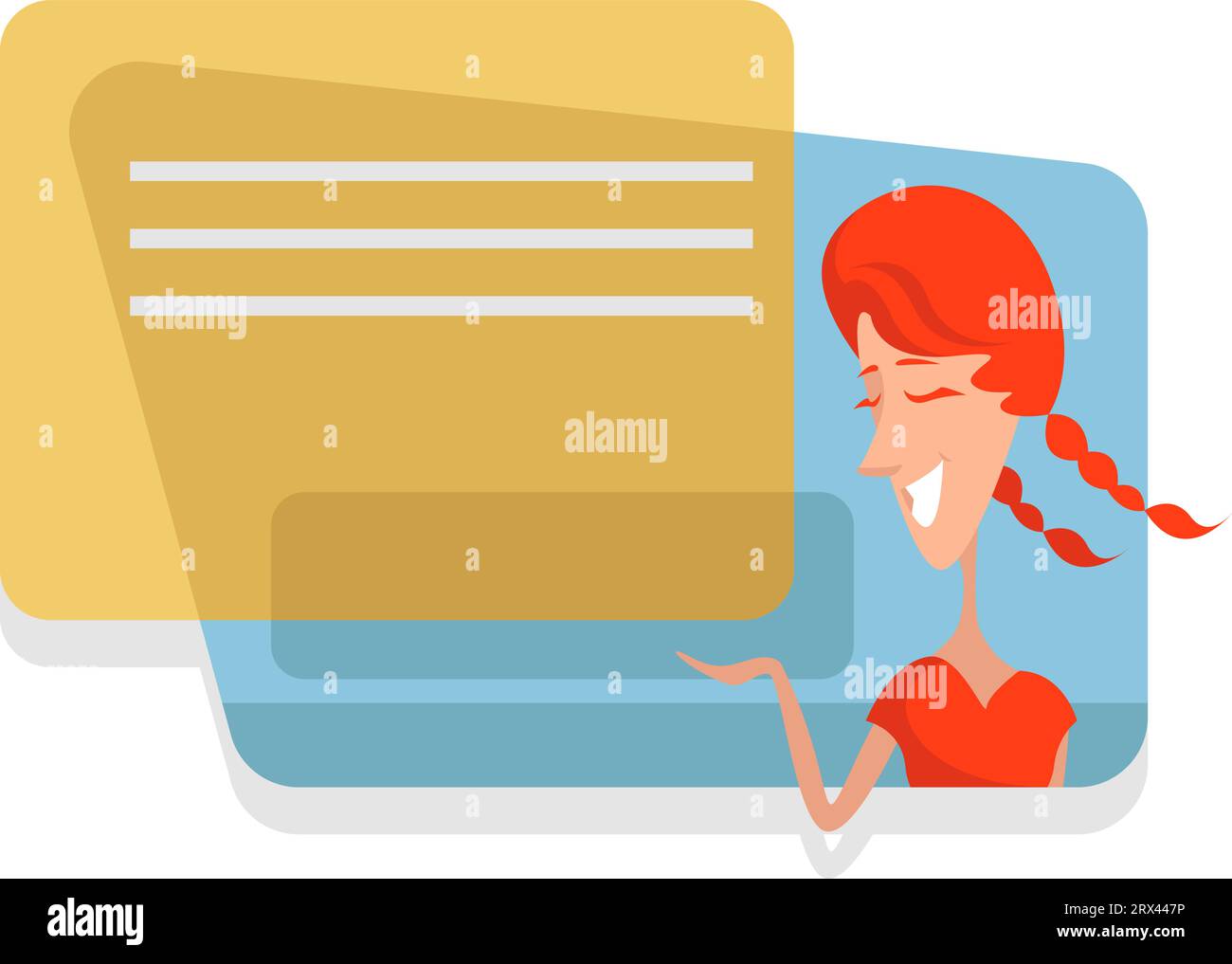 Girl with ginger hair, illustration, vector on a white background Stock ...