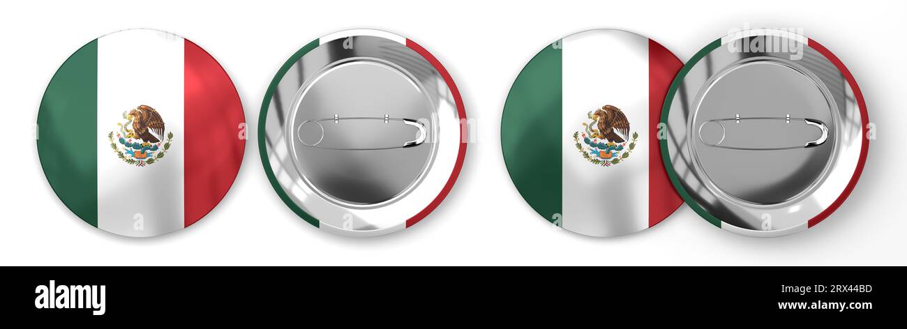 Mexico flag badges hi-res stock photography and images - Alamy