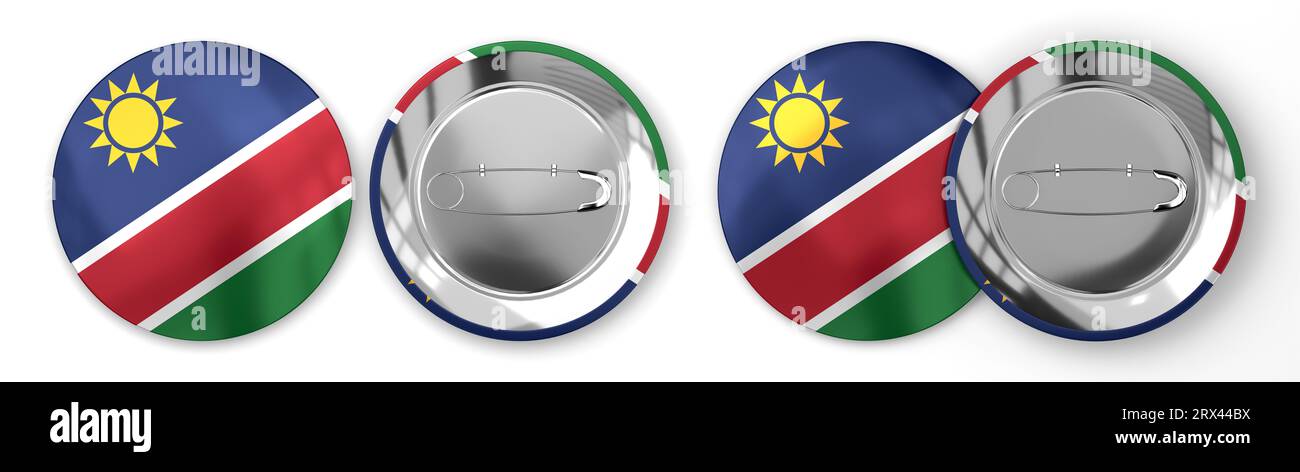 Namibia - round badges with country flag on white background - 3D ...