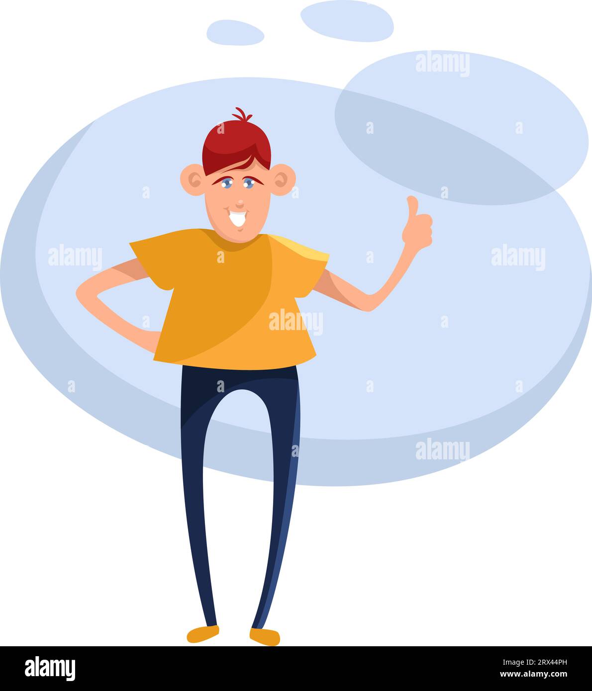 Boy in yellow shirt, illustration, vector on a white background Stock ...