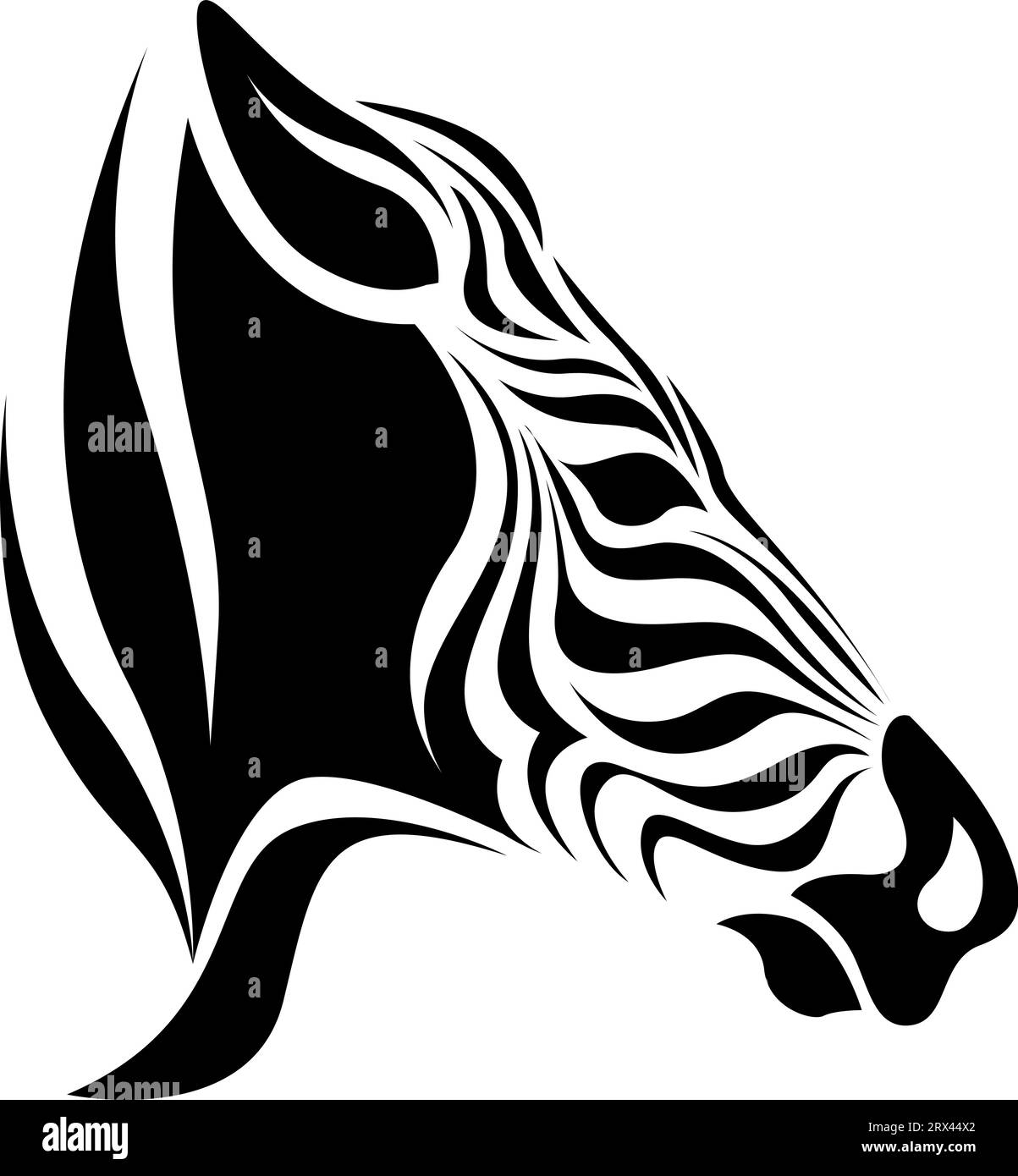 Zebra head tattoo, tattoo illustration, vector on a white background ...