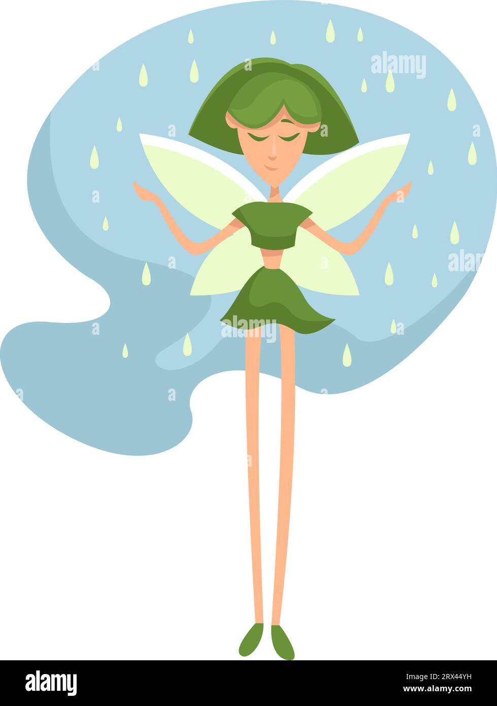 Green fairy, illustration, vector on a white background Stock Vector ...