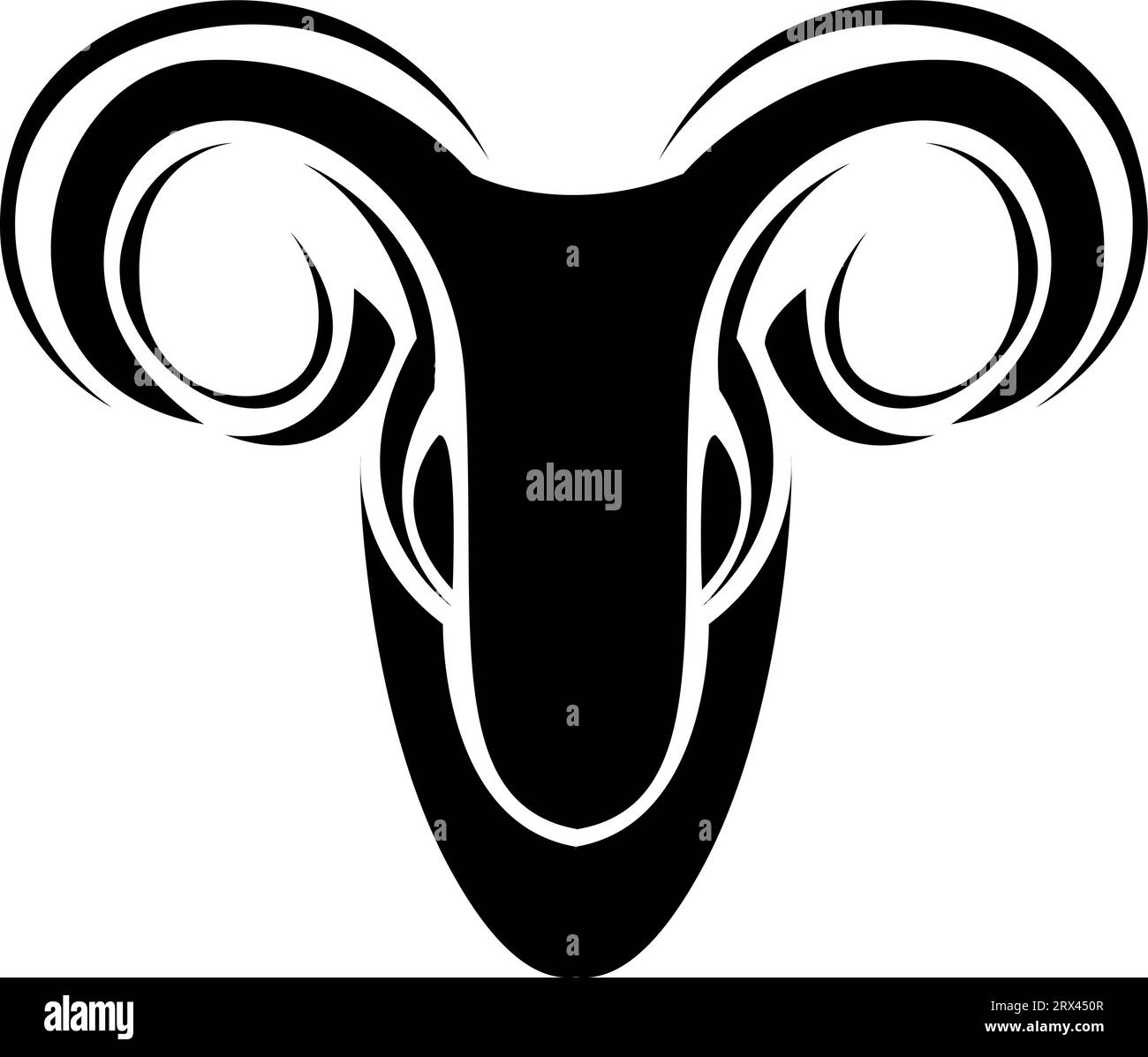 Aries head tattoo, tattoo illustration, vector on a white background ...