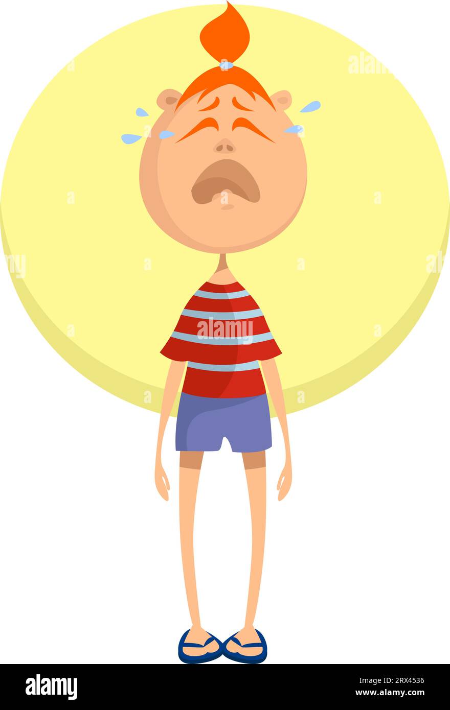 Girl crying, illustration, vector on a white background Stock Vector ...