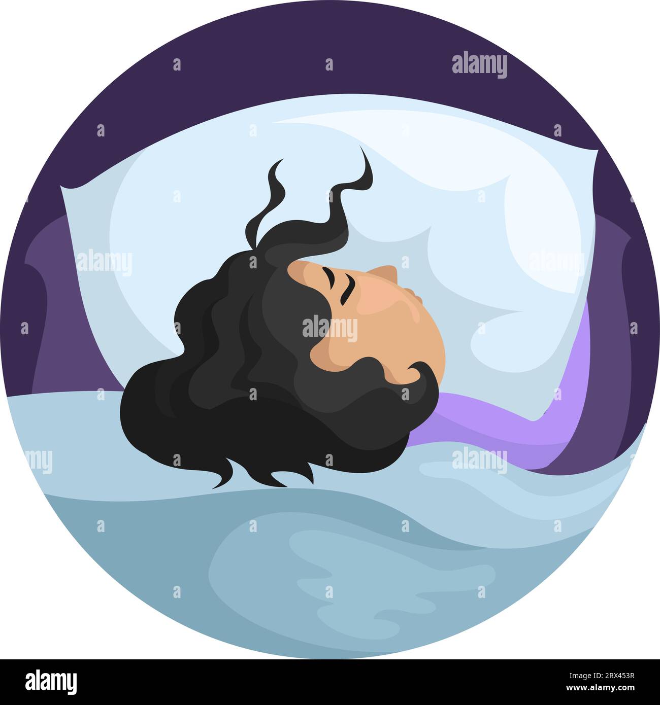 Girl sleeping, illustration, vector on a white background Stock Vector ...