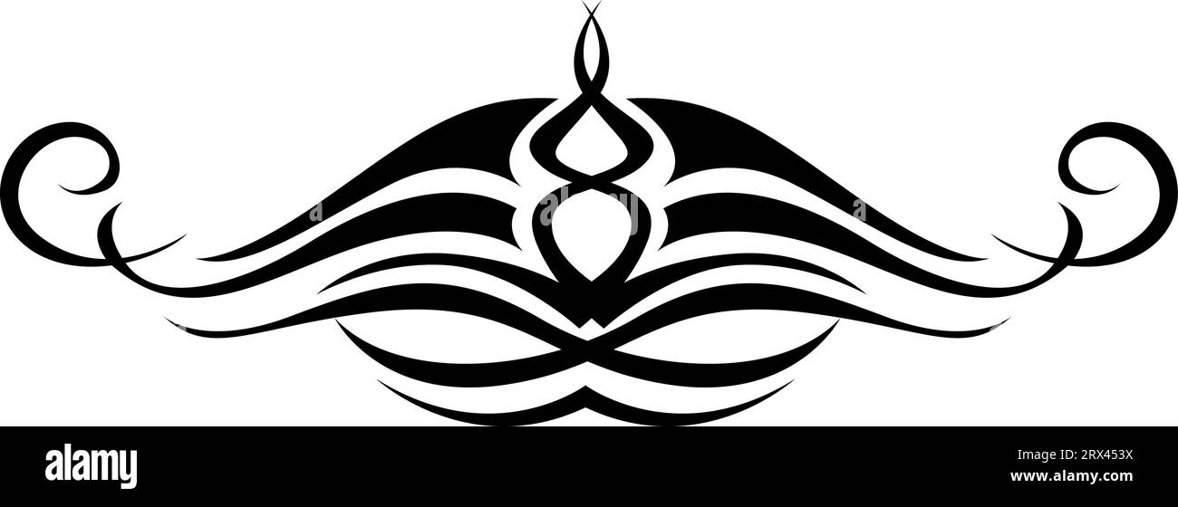 Black line pattern tattoo, tattoo illustration, vector on a white ...