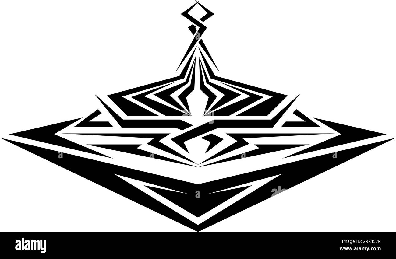 Black hard lines tattoo, tattoo illustration, vector on a white ...