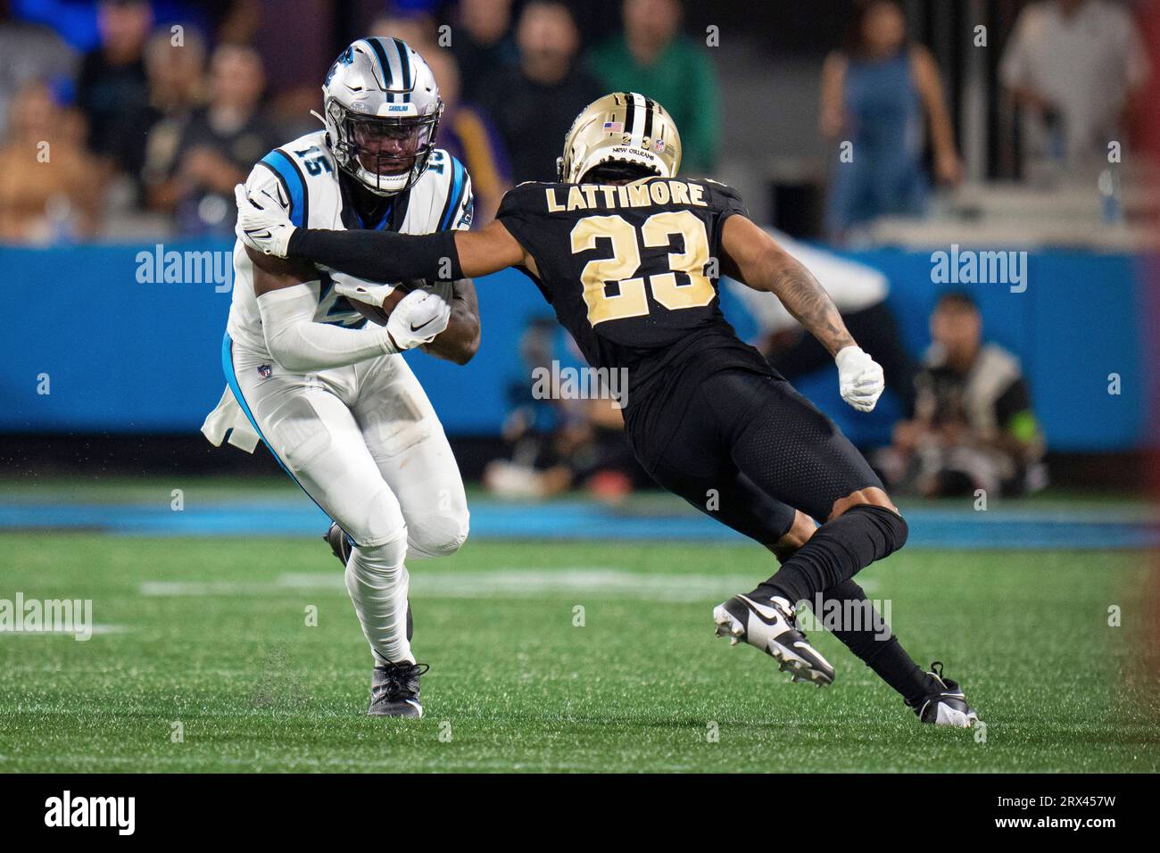 Carolina Panthers wide receiver Jonathan Mingo (15) runs against New ...