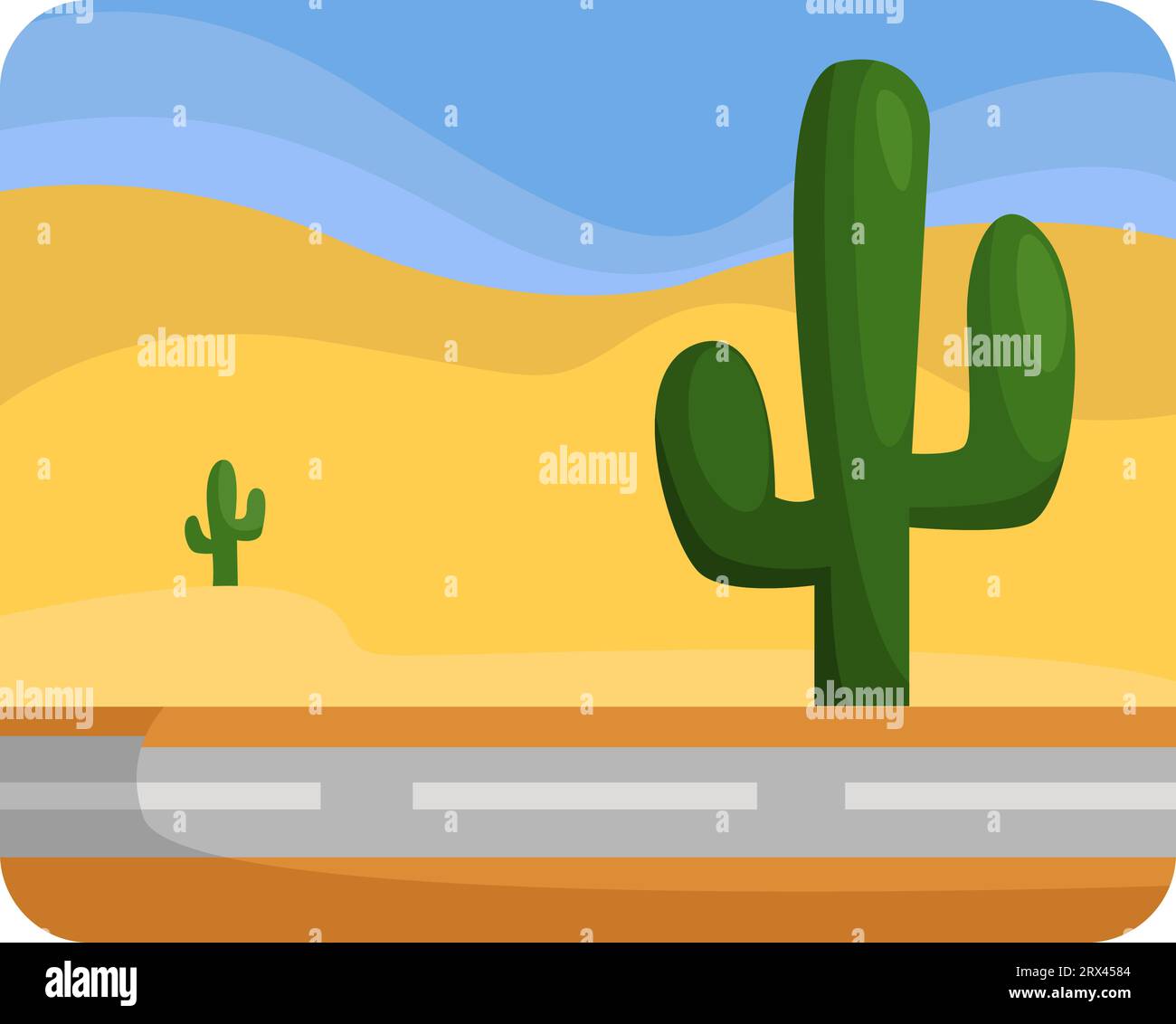 Mexico road, illustration, vector on a white background Stock Vector ...