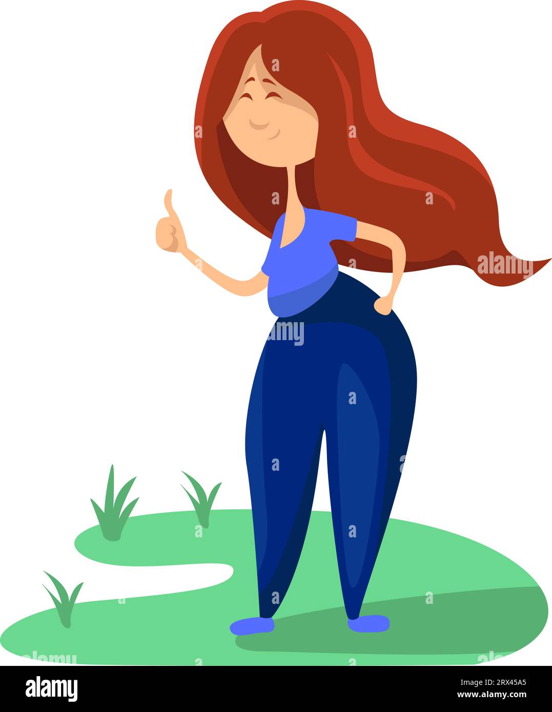 Positive girl, illustration, vector on a white background Stock Vector ...